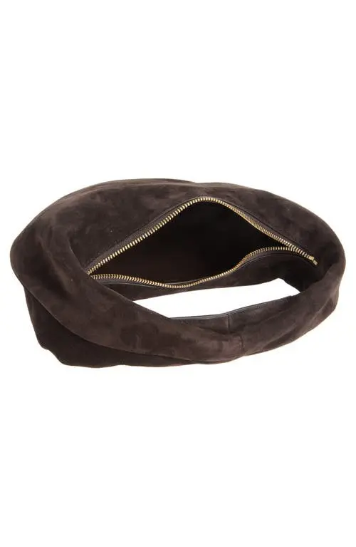 Khaite Mini Olivia Suede Hobo Bag - Ebano