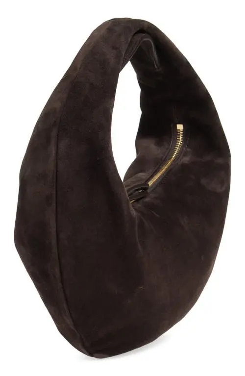 Khaite Mini Olivia Suede Hobo Bag - Ebano
