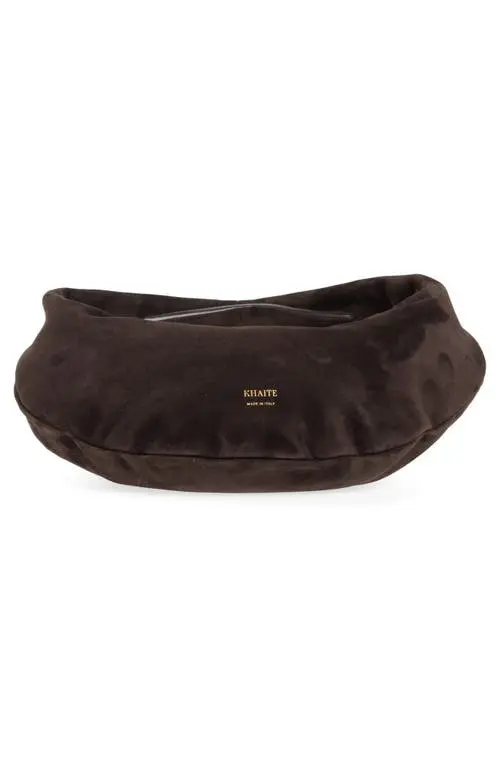 Khaite Mini Olivia Suede Hobo Bag - Ebano