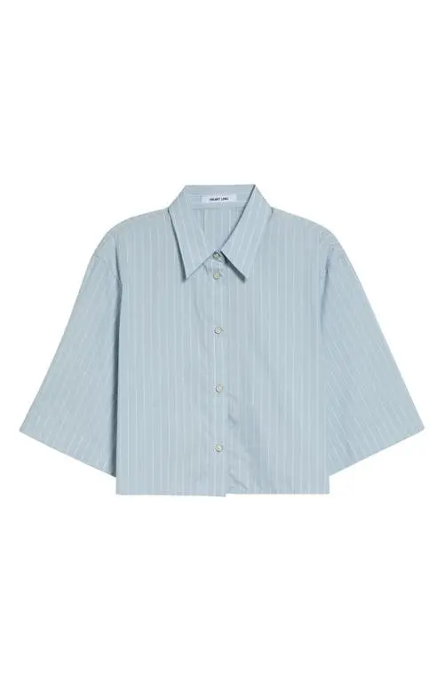 Helmut Lang Striped Cotton Blend Cropped Button-up Shirt