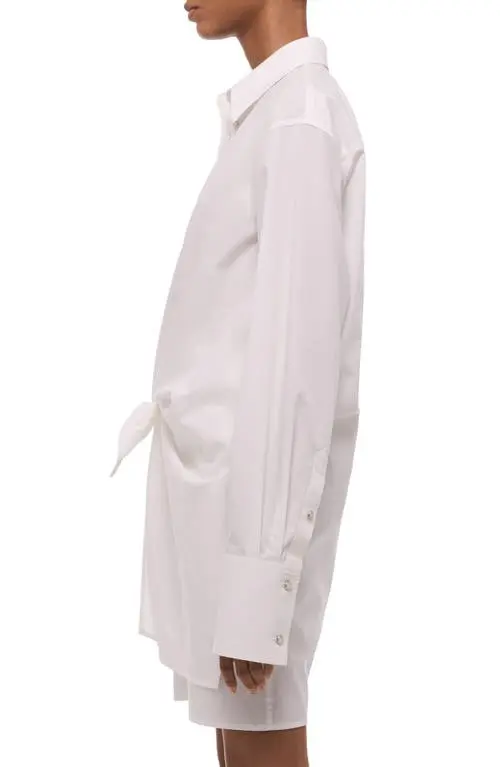 Helmut Lang Knotted Detail Cotton Shirtdress