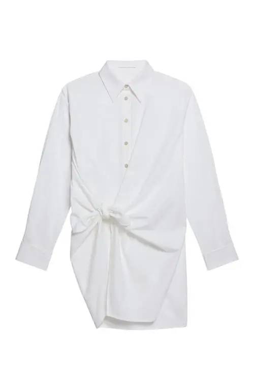 Helmut Lang Knotted Detail Cotton Shirtdress