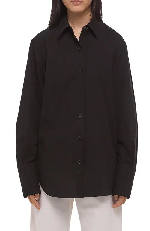 Helmut Lang Open Tie Back Cotton Shirt - Black