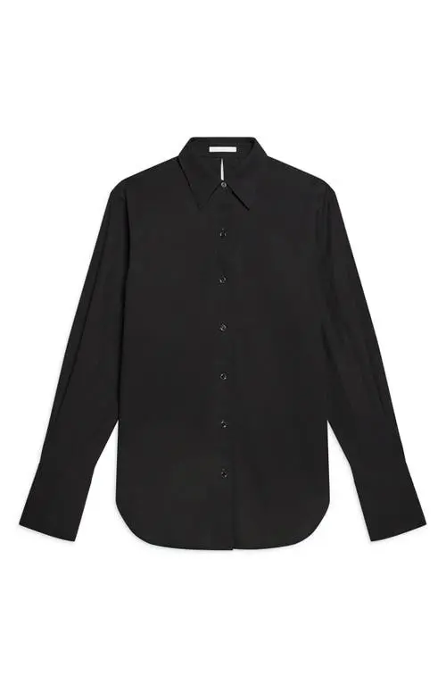Helmut Lang Open Tie Back Cotton Shirt - Black