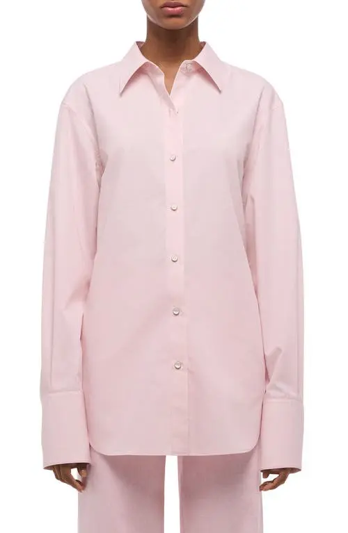 Helmut Lang Open Tie Back Cotton Shirt - Peony