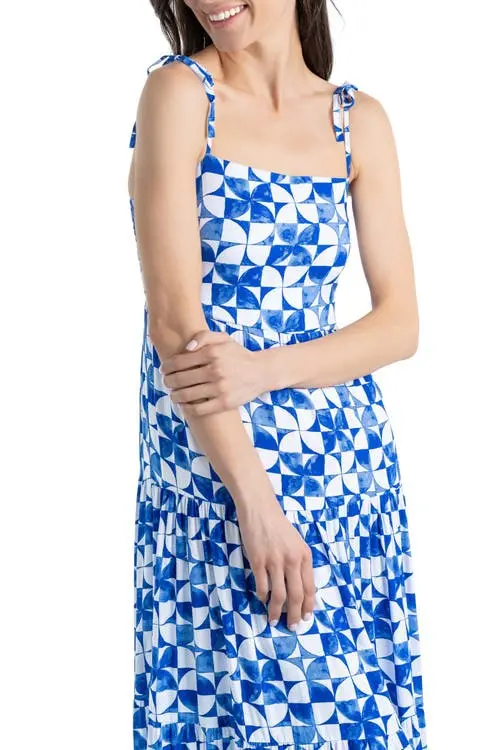 Kenny Flowers Printed Tiered Maxi Dress