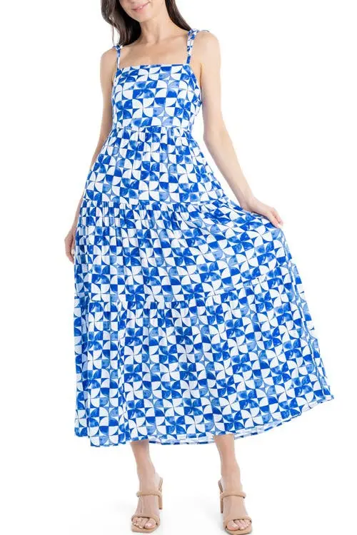 Kenny Flowers Printed Tiered Maxi Dress