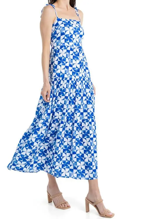 Kenny Flowers Printed Tiered Maxi Dress