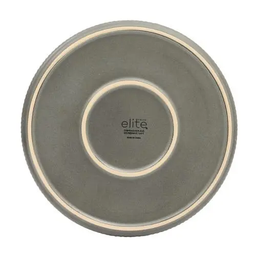 GIBSON ELITE 16 Piece Reactive Glaze Stoneware Plates And Bowls Dinnerware Set - Grey