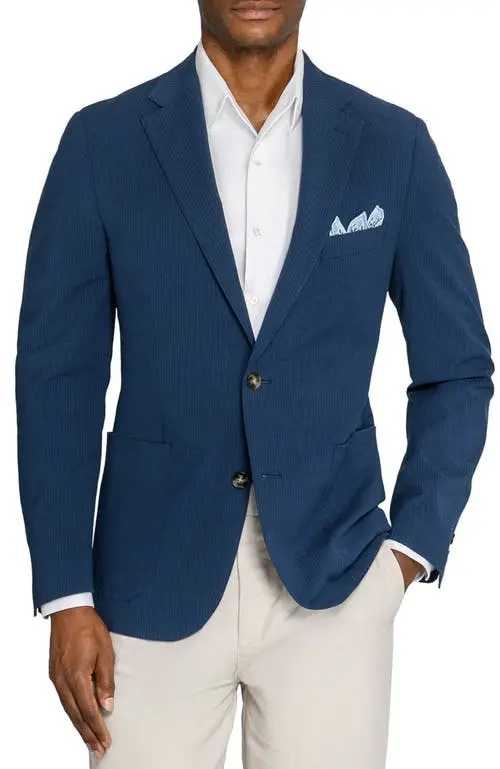 BROOKLYN BRIGADE Sterling Seersucker Blazer - Navy