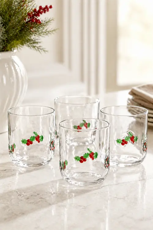 JEANNE FITZ Holly Leaf Icon Glass