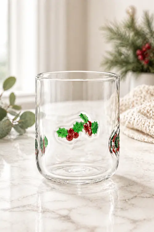 JEANNE FITZ Holly Leaf Icon Glass