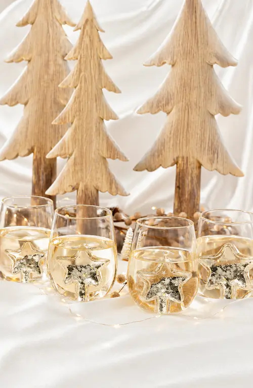 JEANNE FITZ Glitter Star Stemless Wine Glass