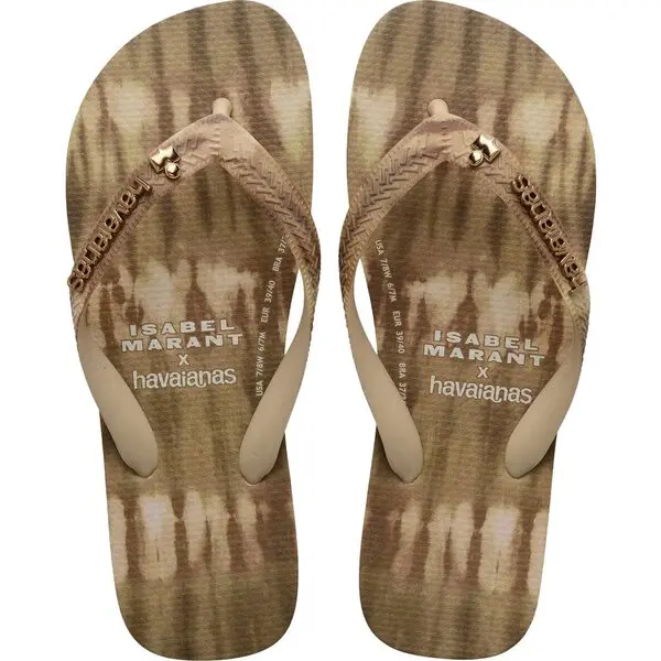Havaianas X Isabel Marant Embellished Flip Flops - Beige