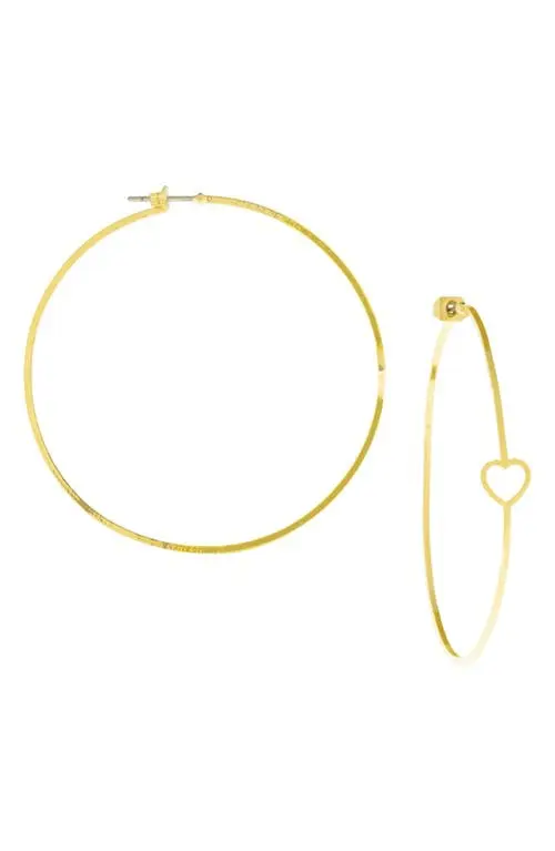 MARLYN SCHIFF Heart Hoop Earrings - Gold Plated