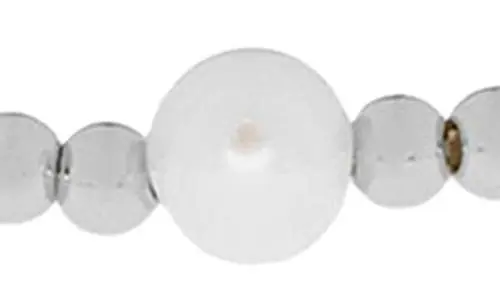 MARLYN SCHIFF Mellie Cultured Pearl & Bead Stretch Bracelet - Silver