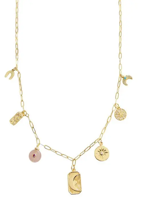 MARLYN SCHIFF Serena Charm Necklace - Gold