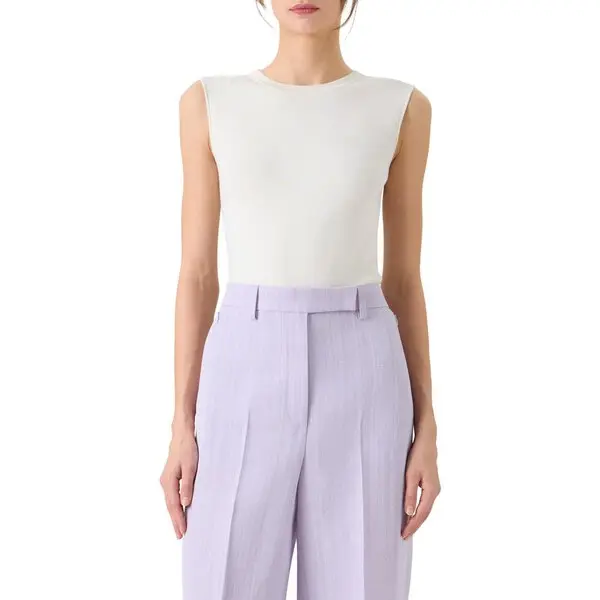 Akris Sleeveless Silk Sweater - Ecru