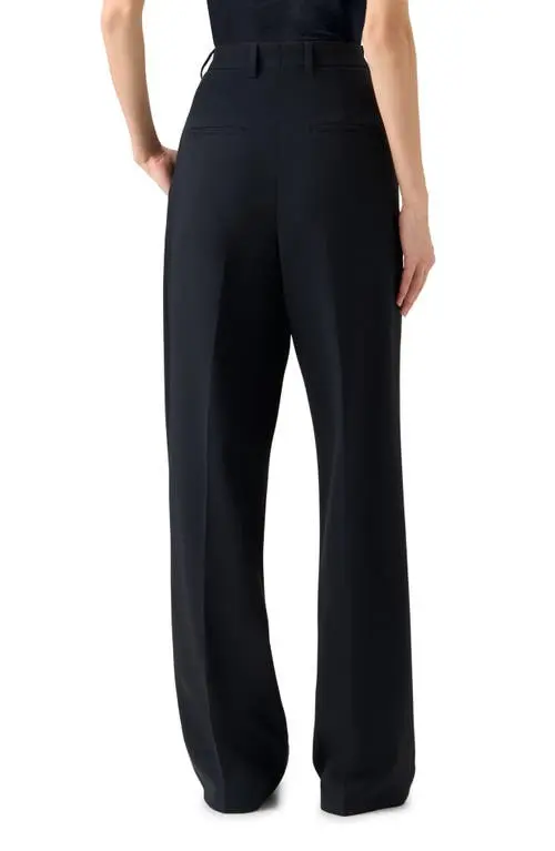 Akris Forest Wool Blend Straight Leg Pants