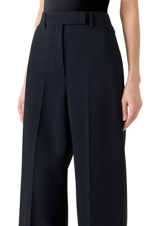 Akris Forest Wool Blend Straight Leg Pants