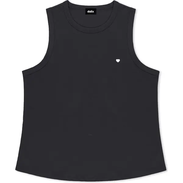 DALIX Lil Heart Cotton Jersey Tank - Ink Blue