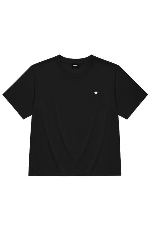 DALIX Lil Heart Relaxed Midweight Jersey Tee - Black