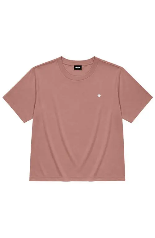 DALIX Lil Heart Relaxed Midweight Jersey Tee - Hazy Pink