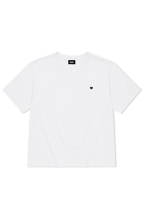 DALIX Lil Heart Relaxed Midweight Jersey Tee - White