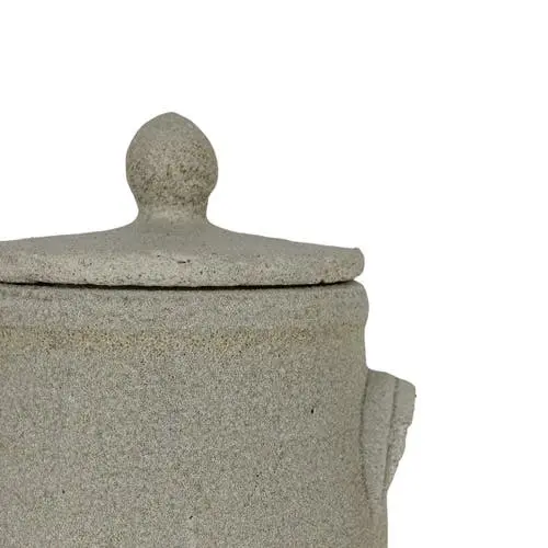 FORESIDE HOME AND GARDEN Distressed Terracotta Canister With Lid