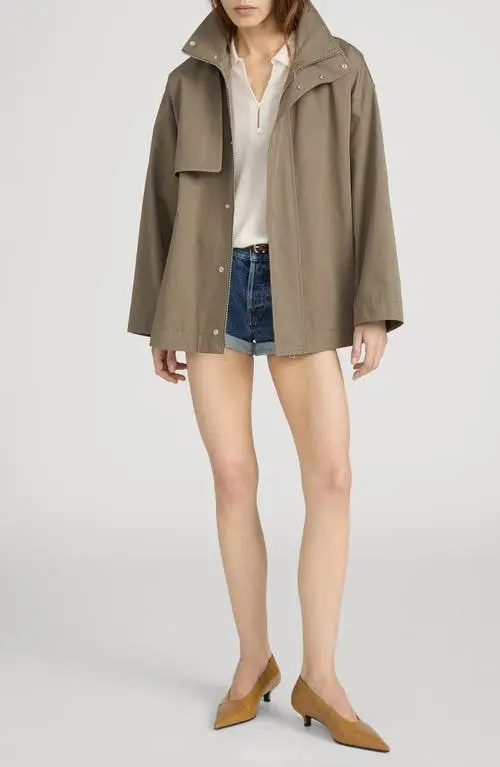 FRAME Short Field Trench Coat - Army