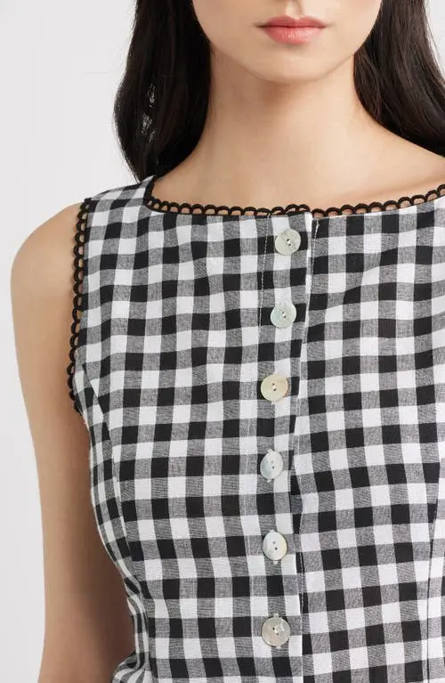 A.REN Maelle Gingham Button-up Top