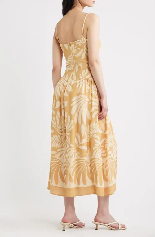 A.REN Sleeveless A-line Dress With Floral Print