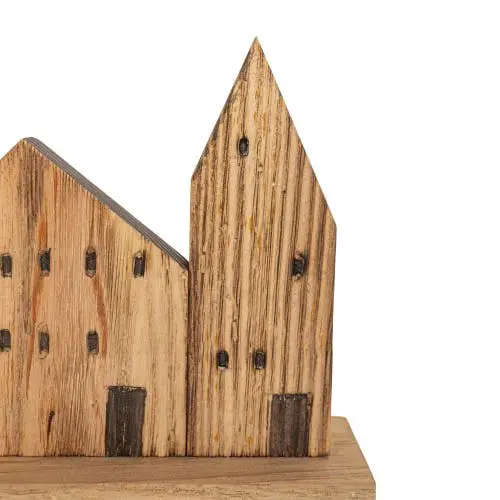 FORESIDE HOME AND GARDEN Rustic Village Decorative Accent Natural Wood
