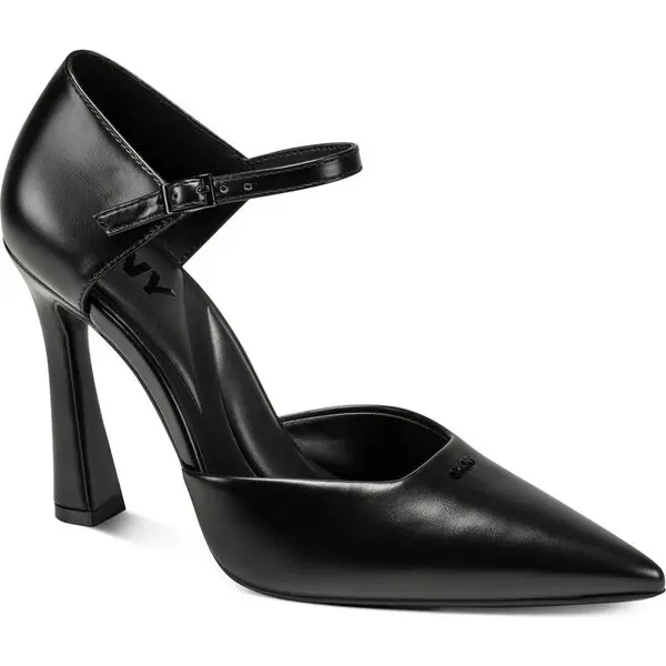 Dkny Catcher Ankle Strap Pointed Toe Pump - Black