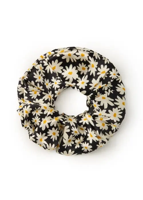 OLAH Daisy Silk Scrunchie - Black