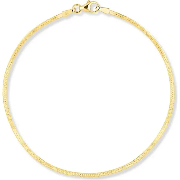 Bony Levy 14k Gold 1mm Herringbone Chain Bracelet - Yellow