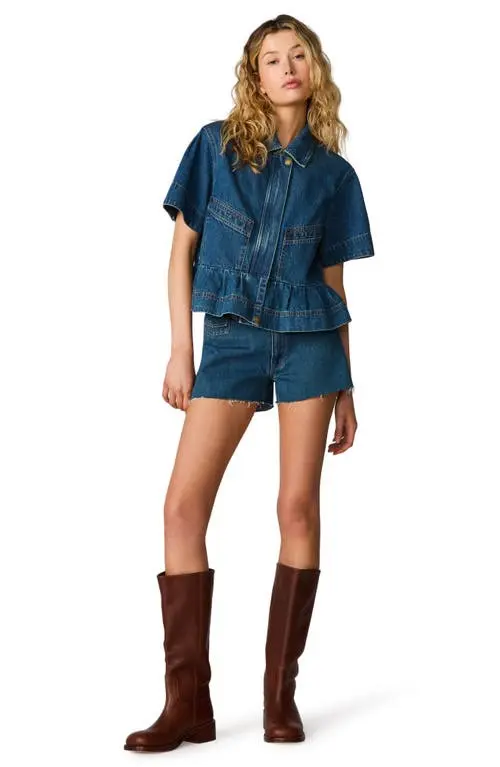 Steve Madden Haezel Peplum Denim Jacket