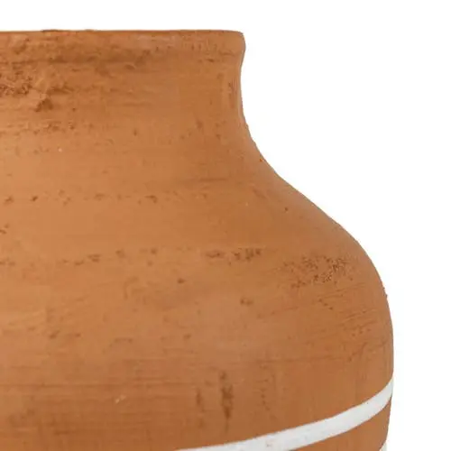 FORESIDE HOME AND GARDEN Multi Stripe Terracotta Vase