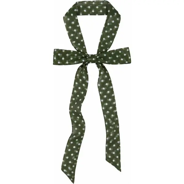 OLAH Le Petit Dot Silk Hair Ribbon Scarf - Olive