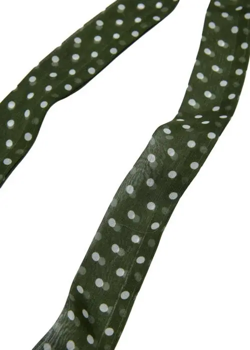 OLAH Le Petit Dot Silk Hair Ribbon Scarf - Olive
