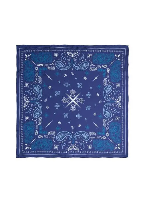 OLAH Paisley Silk Bandana Scarf 20 - Midnight Navy