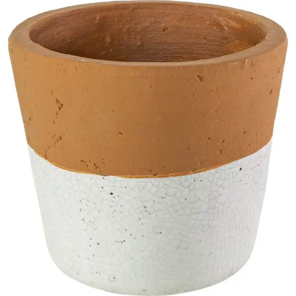 FORESIDE HOME AND GARDEN Terracotta Bottom Dipped Terracotta Planter - Orange