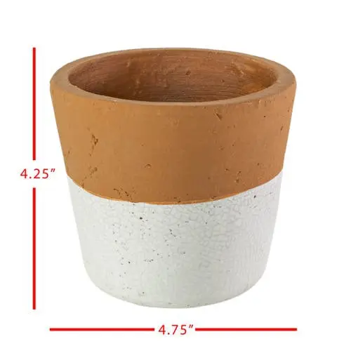 FORESIDE HOME AND GARDEN Terracotta Bottom Dipped Terracotta Planter