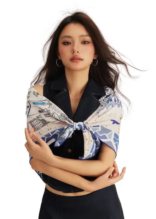 OLAH Barcelona Large Silk Square Scarf