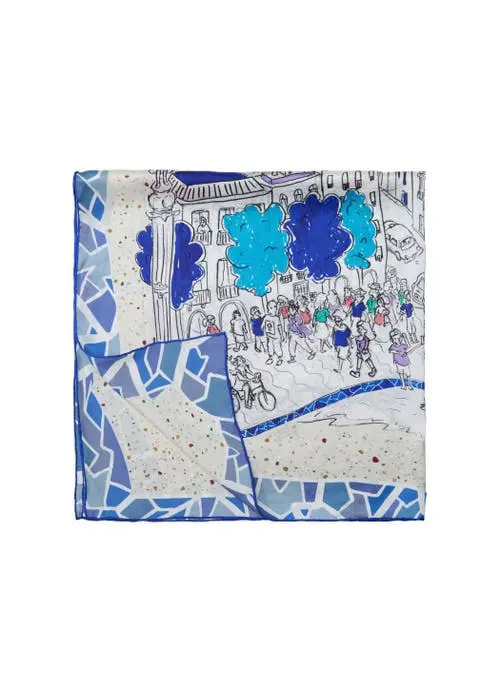 OLAH Barcelona Large Silk Square Scarf