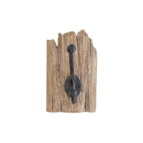 FORESIDE HOME AND GARDEN Rustic Wall Hook Natural Wood & Metal