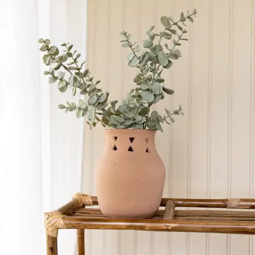 FORESIDE HOME AND GARDEN Southwest Cutout Vase Terracotta