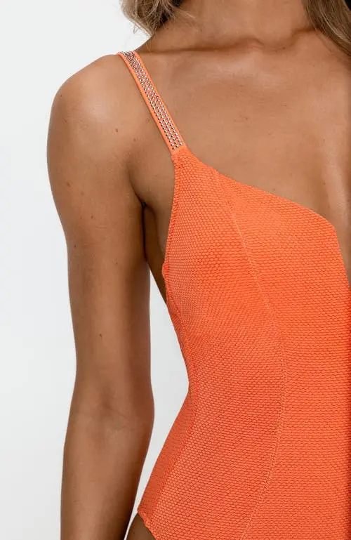 PS BY CUPSHE One-piece Swimsuit With Rhinestone Straps - Orange