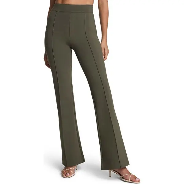 Spanx High Waist Flare Leg Stretch Ponte Pants - Dark Pine