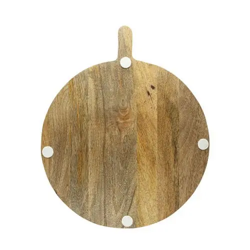 FORESIDE HOME AND GARDEN Cillian Dark Green Round Marble Serving Board